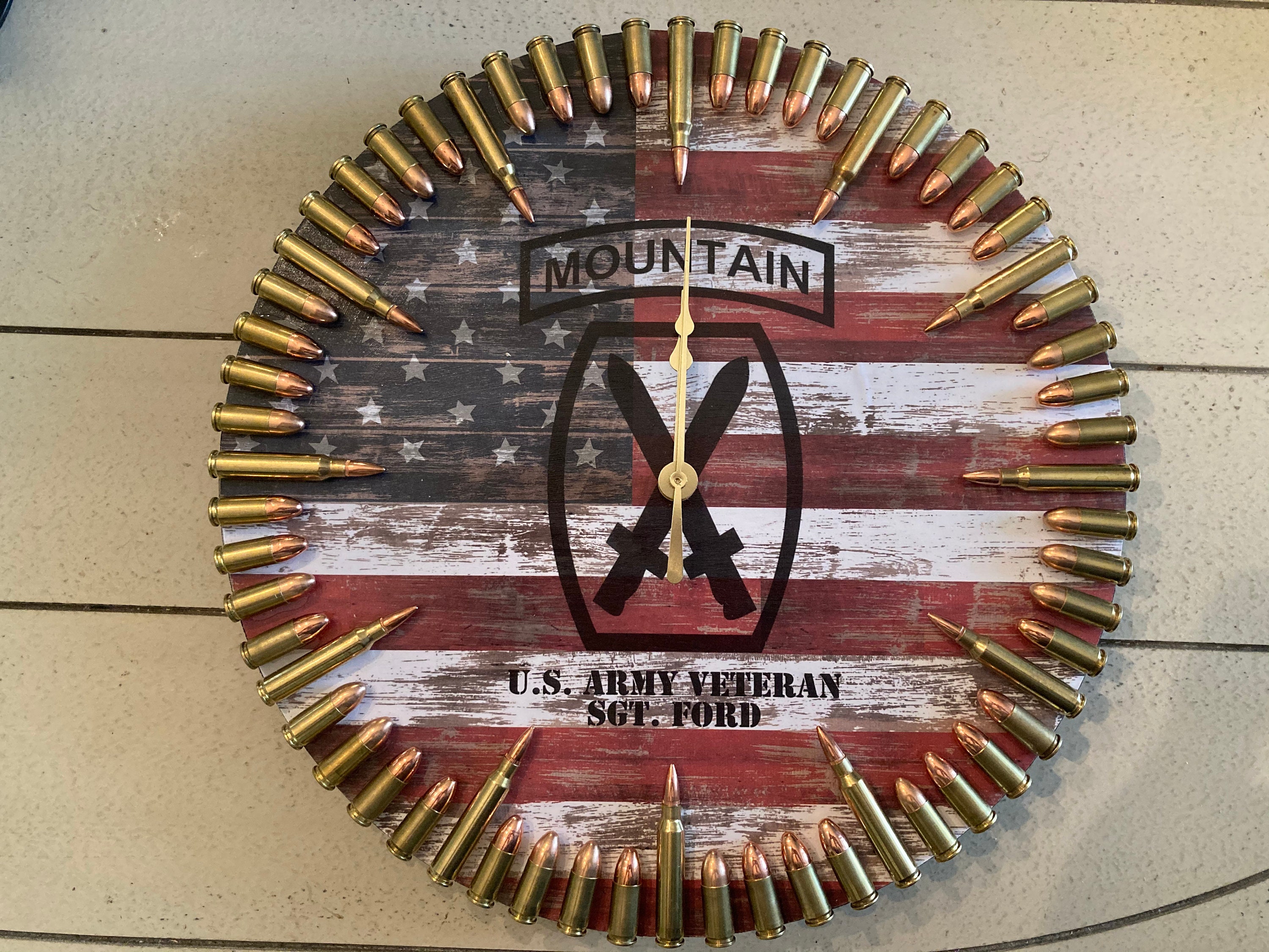 Original Patriotic Flag & Bullet Clock. the Ultimate Veteran - Etsy