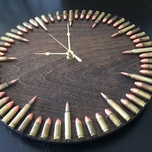 Original Dark Walnut Stained Bullet Clock. Perfect Veteran Gift or for ...