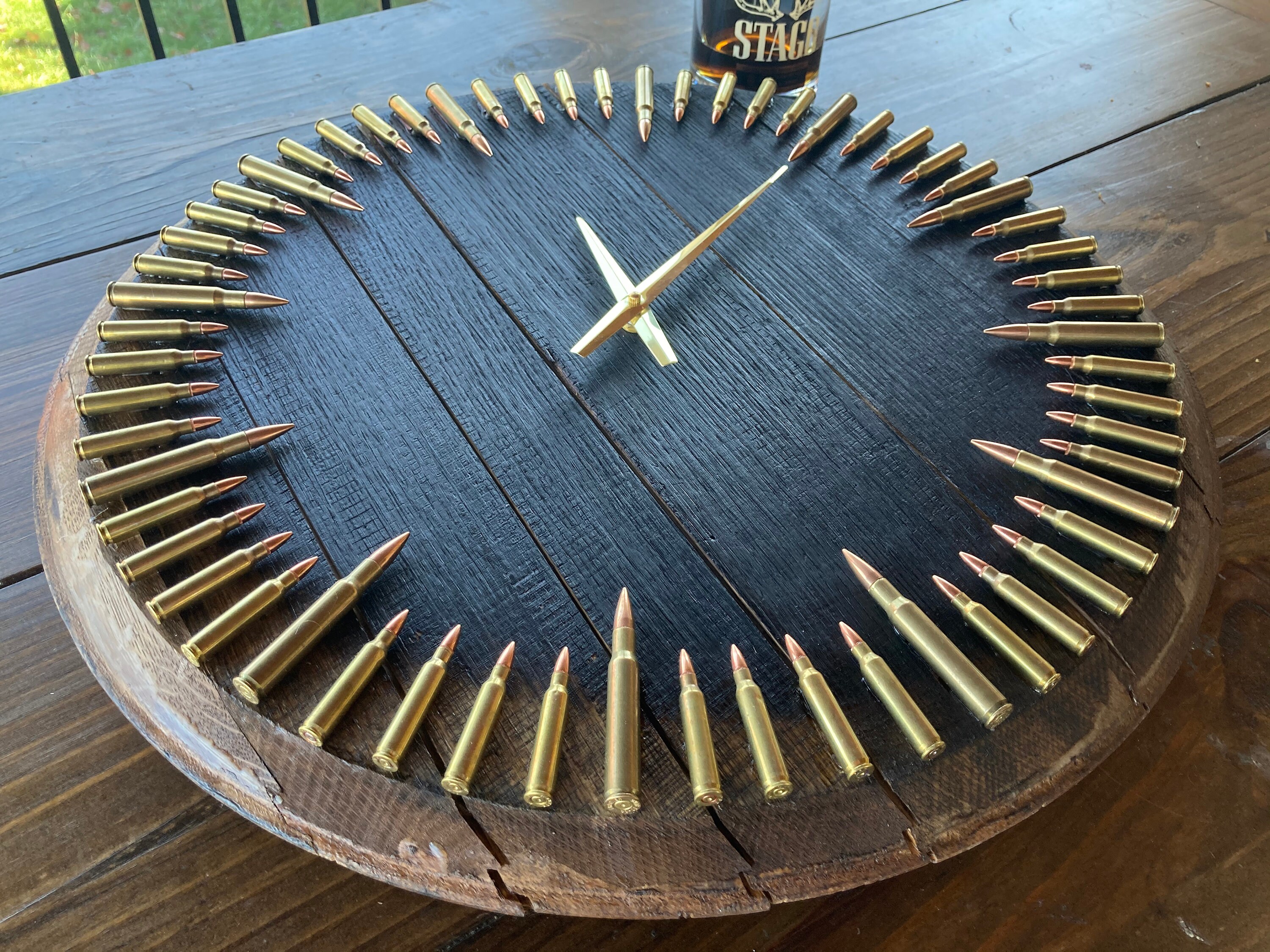NEW Bourbon Barrel Bullet Clock | Etsy