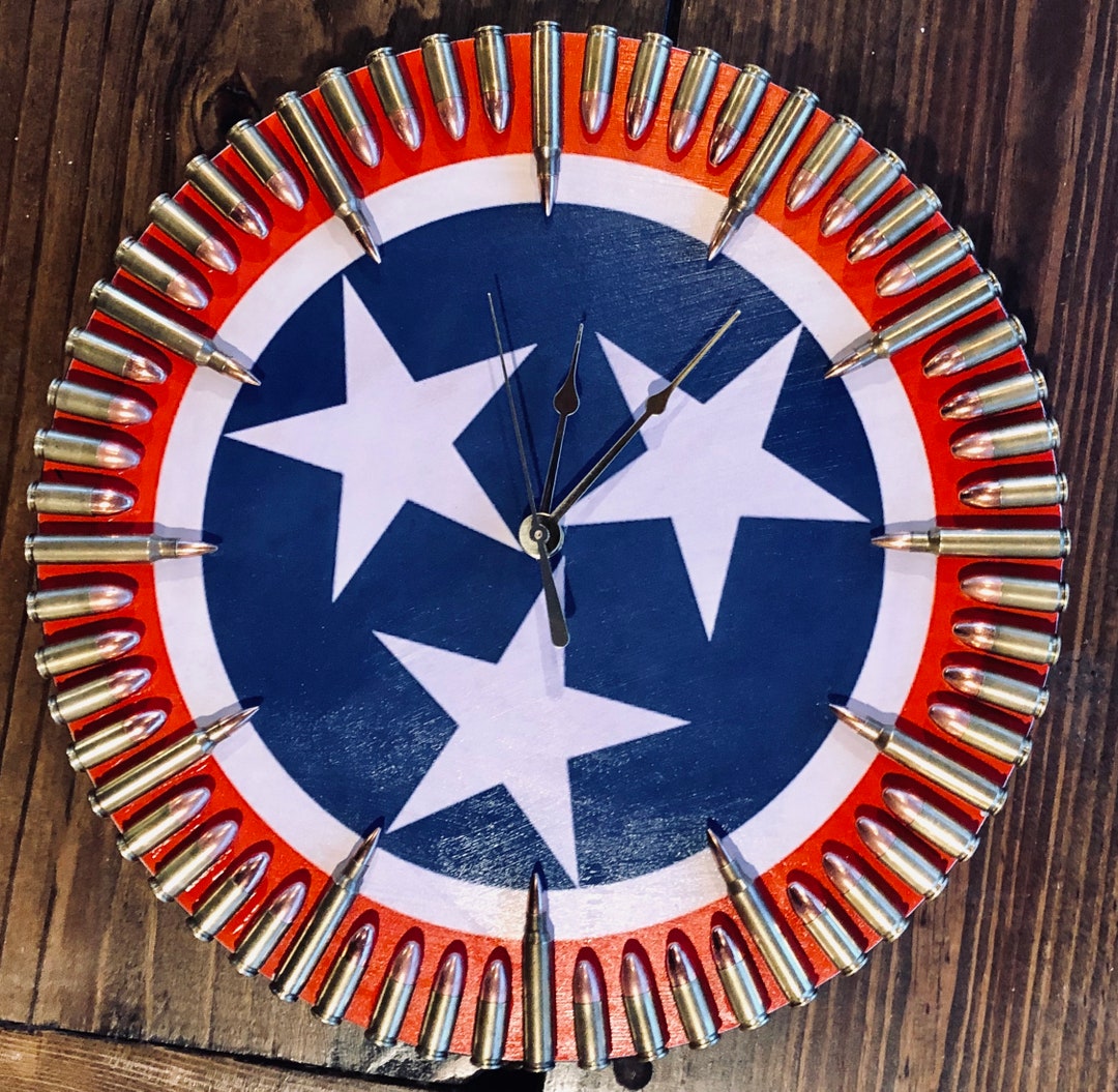 Tennessee Flag Bullet Clock. Great Gift for the Volunteer Who Loves to ...