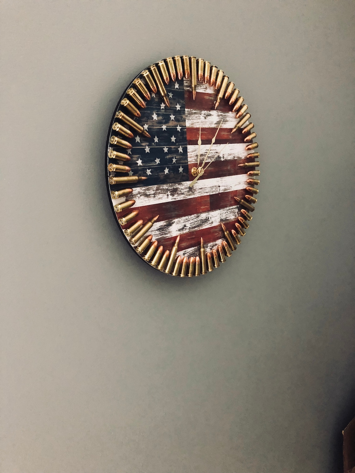 Original Patriotic Flag & Bullet Clock. the Ultimate Veteran - Etsy