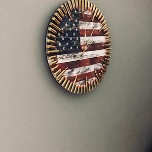 Original Patriotic Flag & Bullet Clock. the Ultimate Veteran Gift and ...