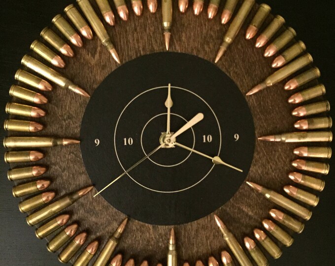 Bullet Clock With Inert Ammo. Great Gift for Shooters, Hunters ...