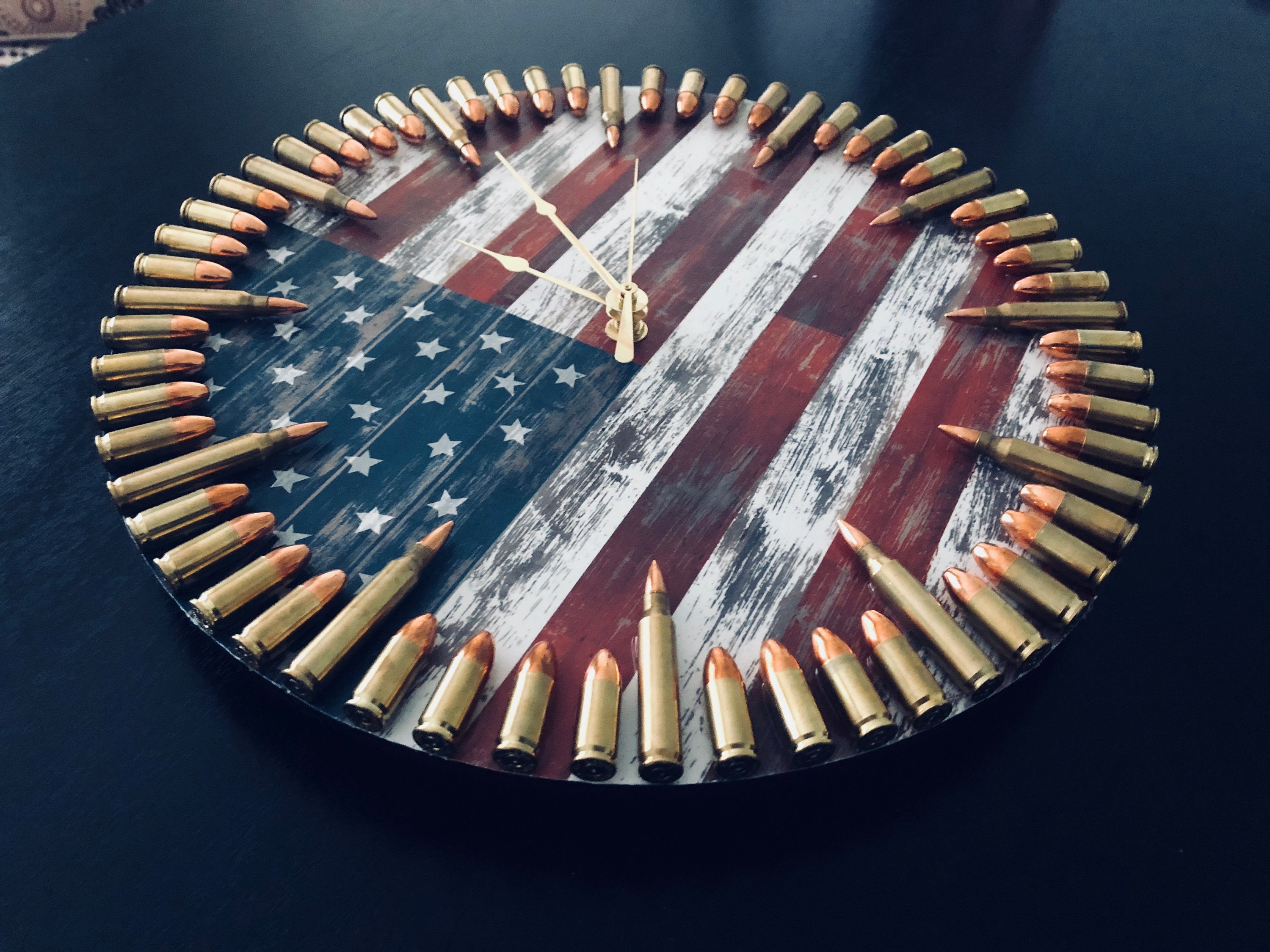 Original Patriotic Flag & Bullet Clock. the Ultimate Veteran - Etsy