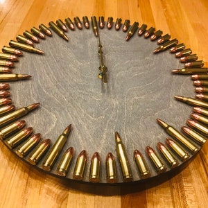 Original Weathered Gray Bullet Clock. Rustic Wall Decor & Gun Gift. - Etsy