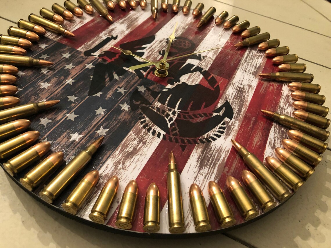 Original Patriotic Flag & Bullet Clock. the Ultimate Veteran - Etsy ...