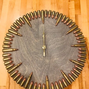 Original Weathered Gray Bullet Clock. Rustic Wall Decor & Gun Gift. - Etsy