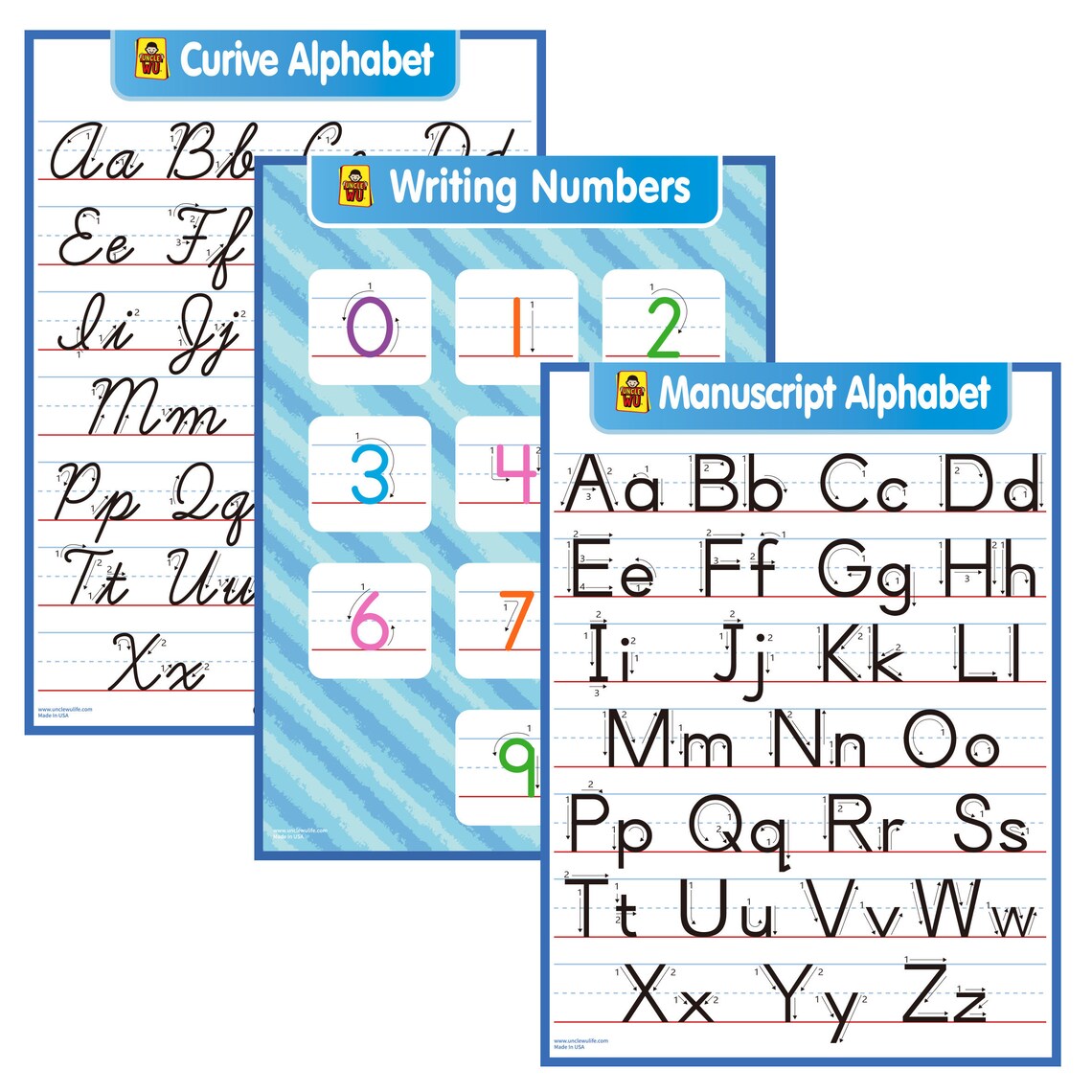 Cursive Alphabet A4 Size Laminated Educational Wall Chart For Kids Images