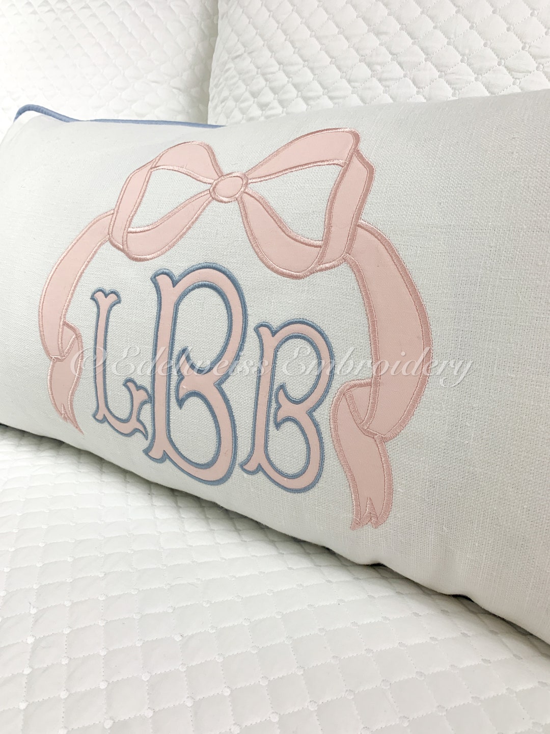Appliqué Monogram Pillow Sham( the Bow ).many More Styles at Www ...