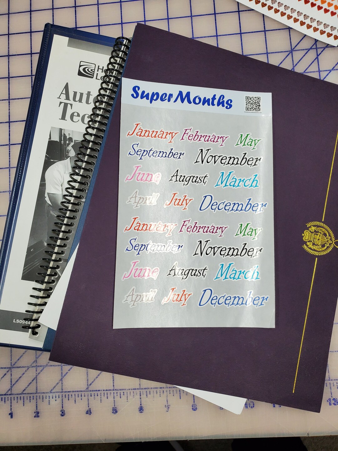 Planning Months Dates for Planner Binder Bopp Multi Color Super Sheets ...