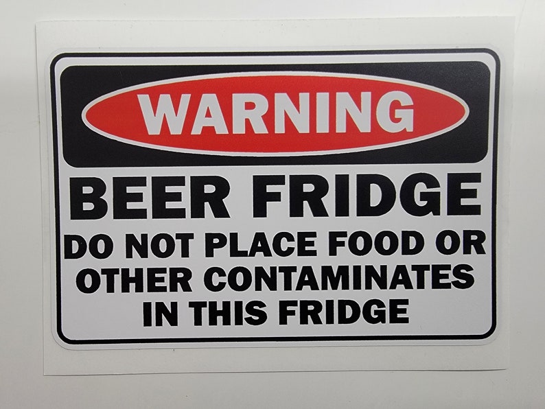 Beer Fridge Only Decal Vinyl Warning Sign Party Sticker | Etsy