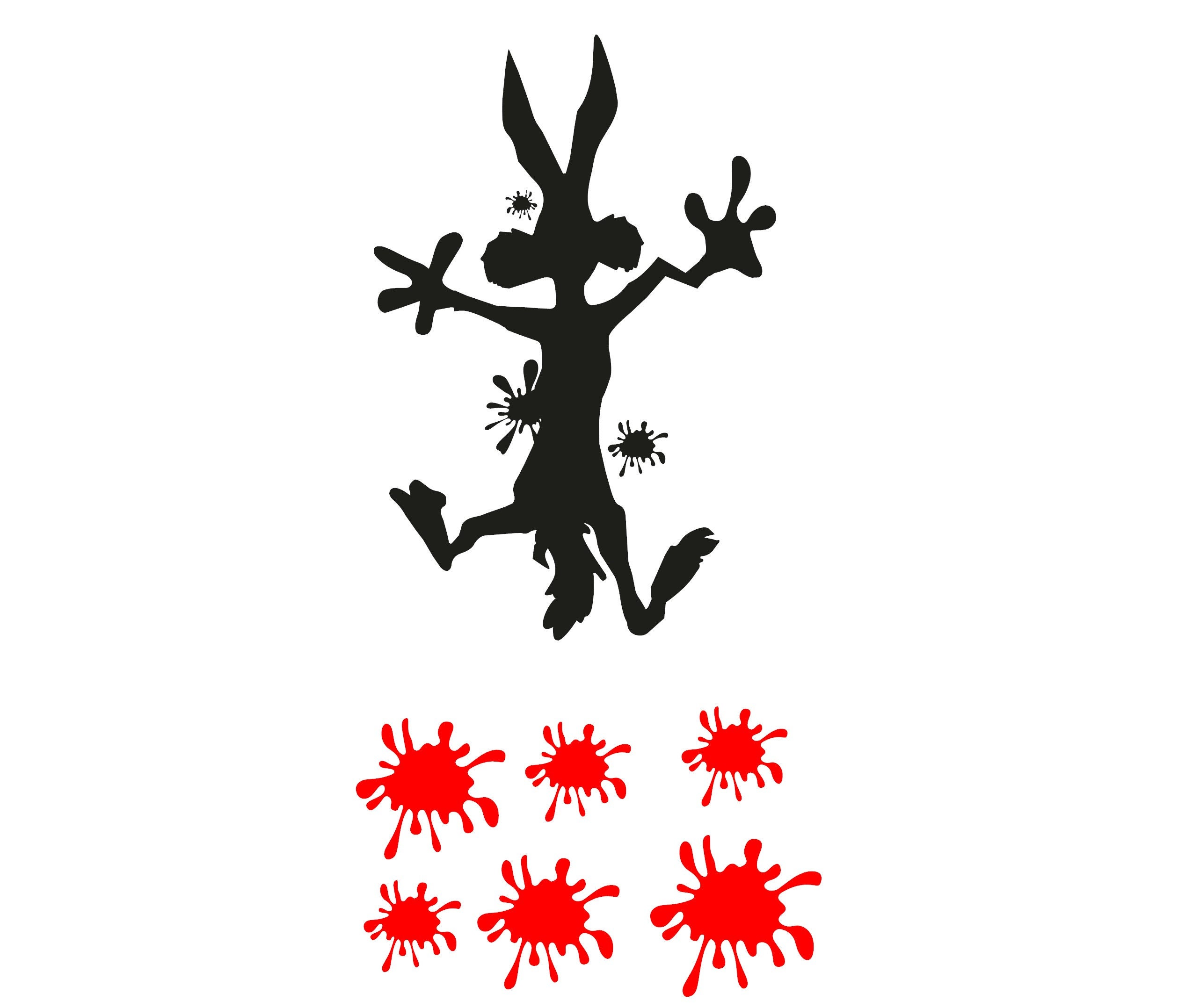 Wiley With Blood Splats Car Scratch Coyote Band-aid Vinyl Decal Sticker ...