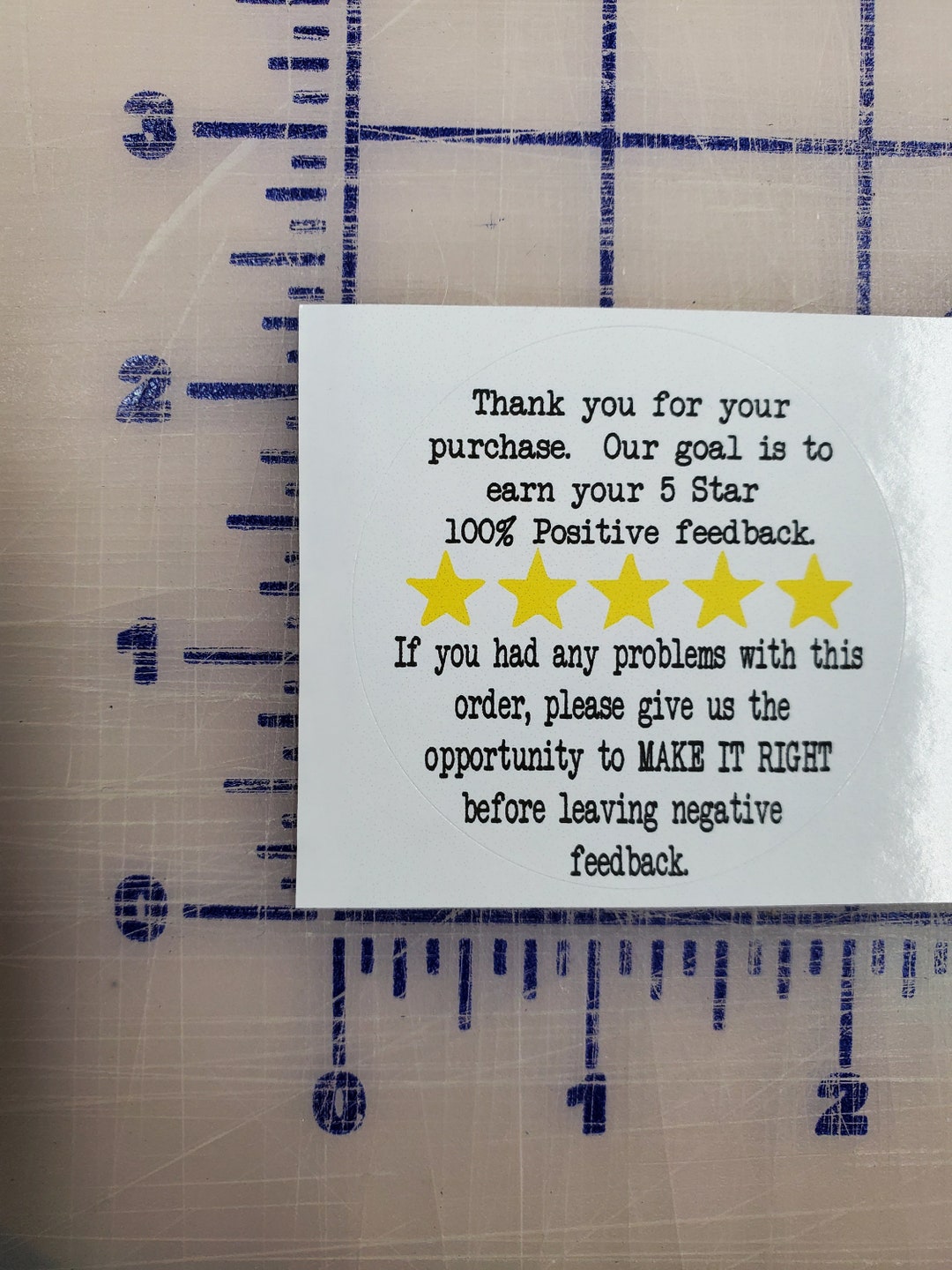 Please Leave Us Positive Feedback 5 Star Feed Back Paper or Bopp Decal ...