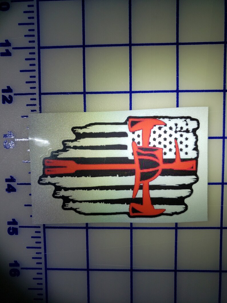Fire Fighter Thin Red Line Cross Logo Reflective Vinyl Oracle - Etsy