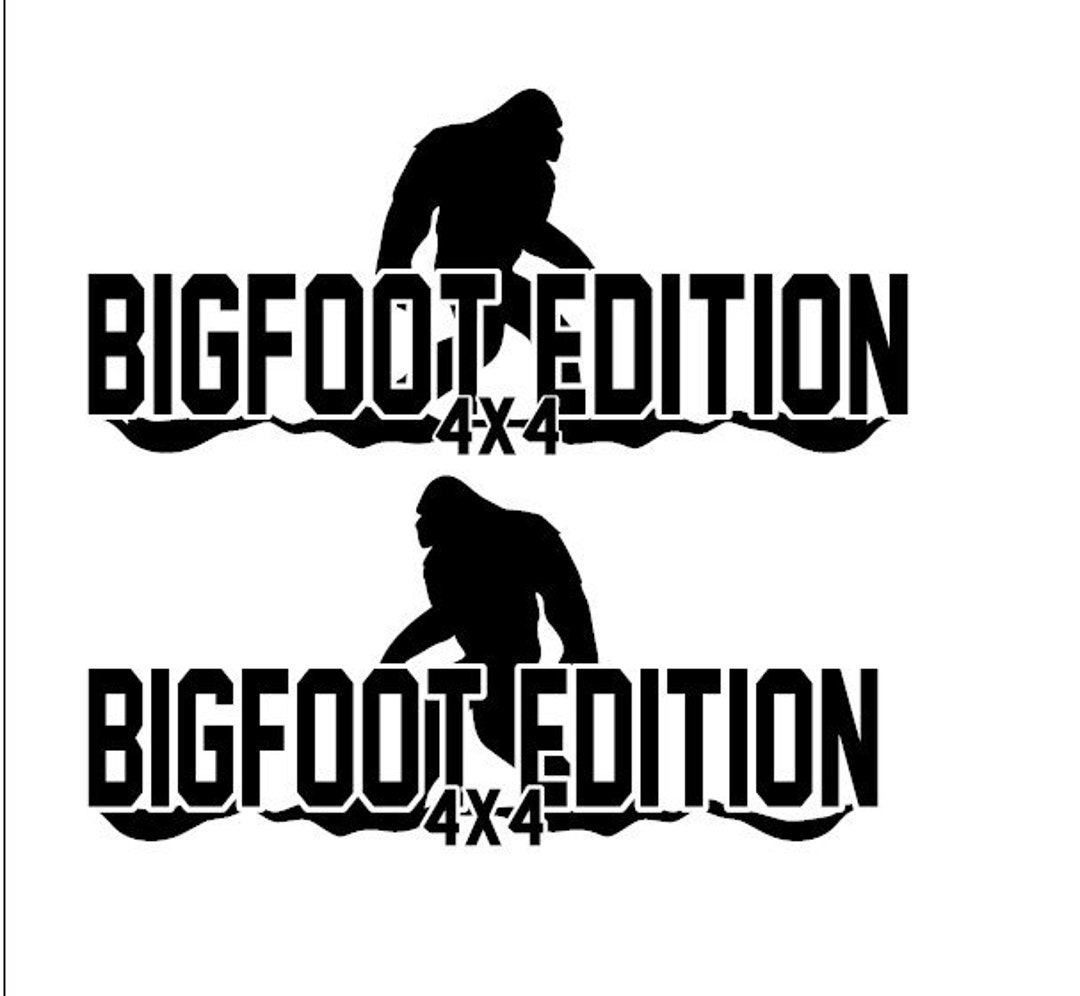 Bigfoot Edition 4x4 Large Decal Mirrored Set 18" Long by 8" High Each ...