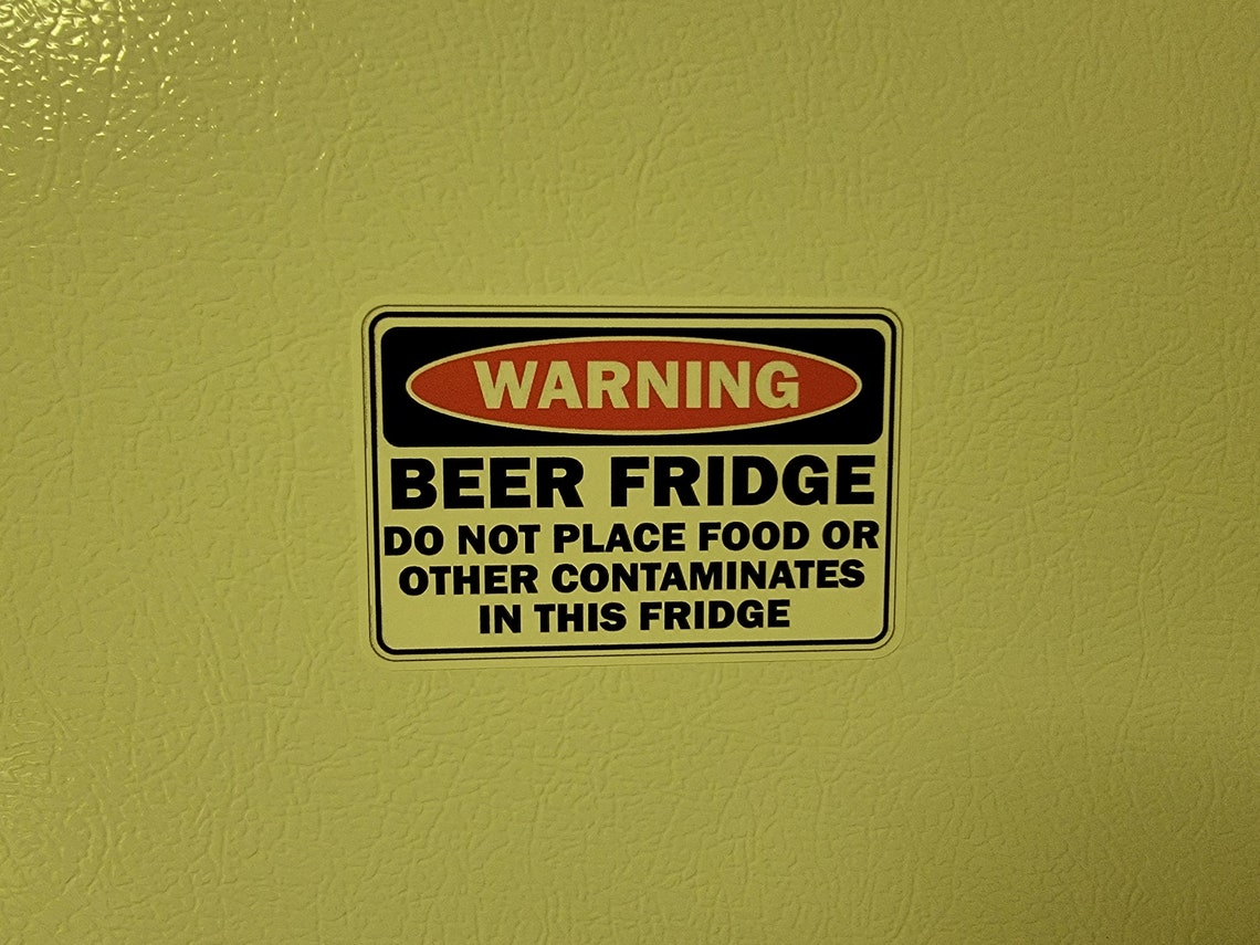 Beer Fridge Only Decal Vinyl Warning Sign Party Sticker 4" - Etsy