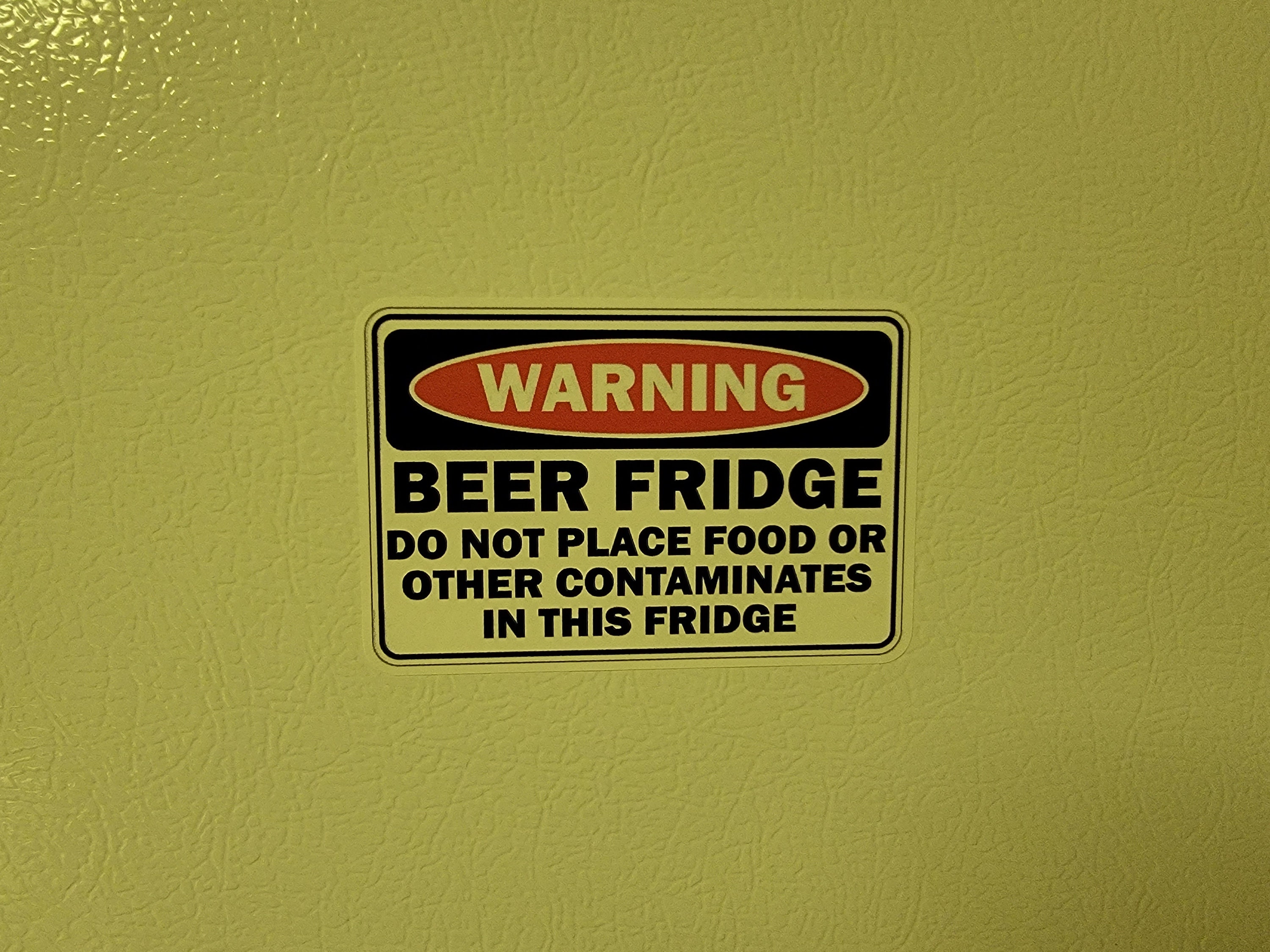 Beer Fridge Only Decal Vinyl Warning Sign Party Sticker 4" - Etsy