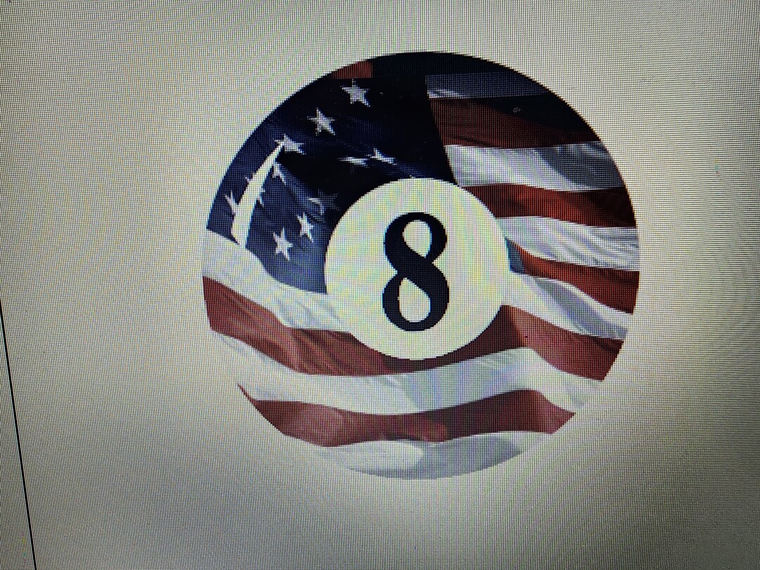 American Flag 8 Ball Vinyl Decal Sticker 12" Round With Transfer Tape ...
