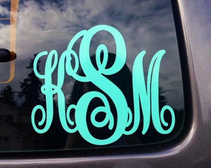 Monogram Car Decal Monogram Car Sticker Monogram Truck - Etsy
