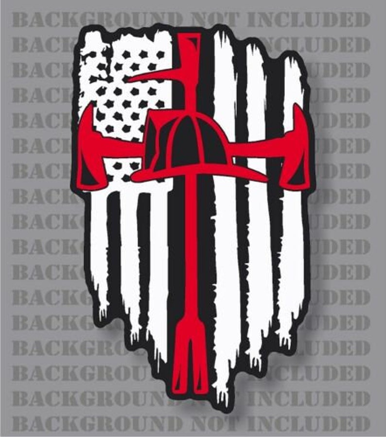Fire Fighter Thin Red Line Cross Logo Reflective Vinyl Oracle - Etsy