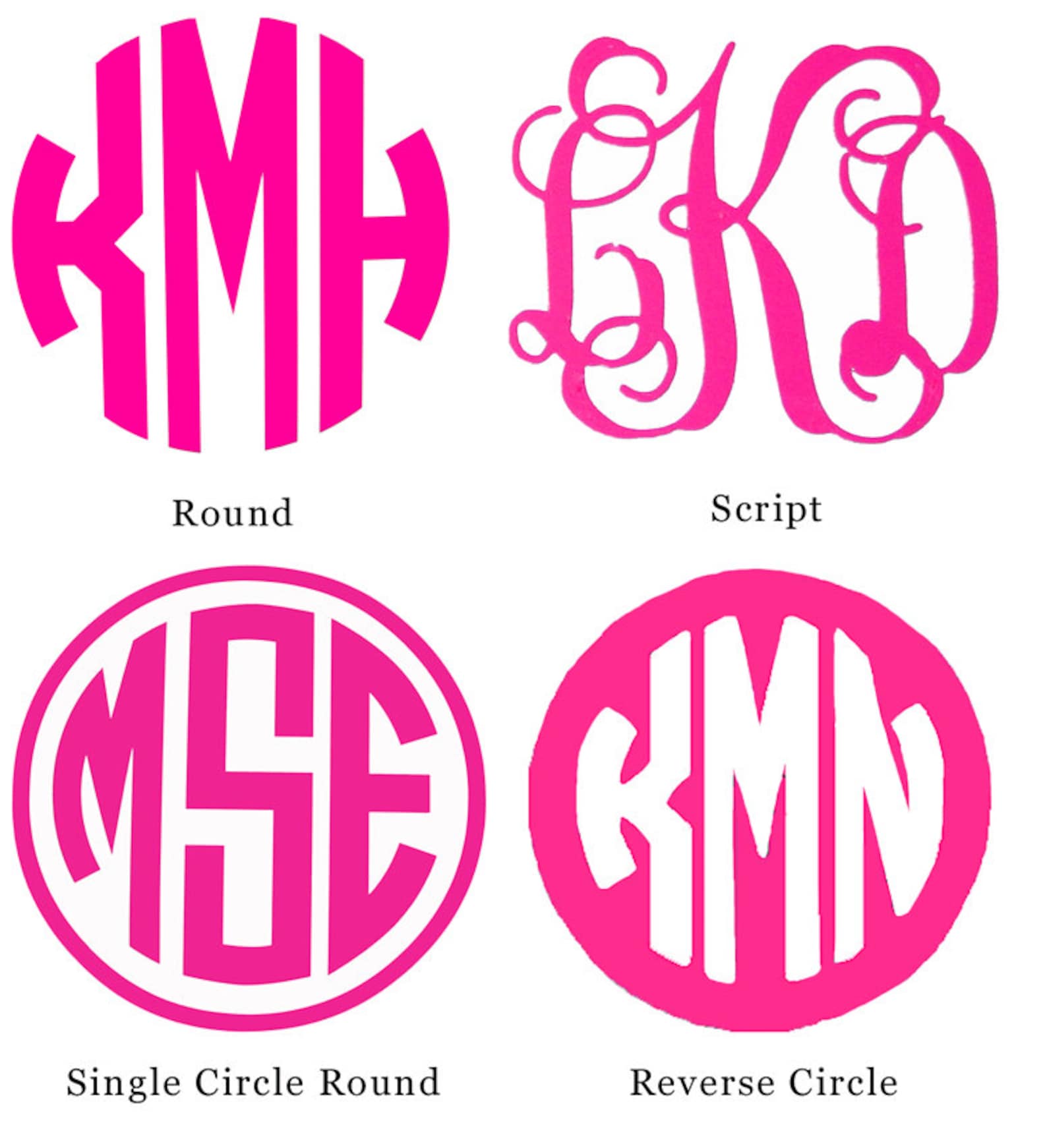 Monogram Car Decal Monogram Car Sticker Monogram Truck - Etsy