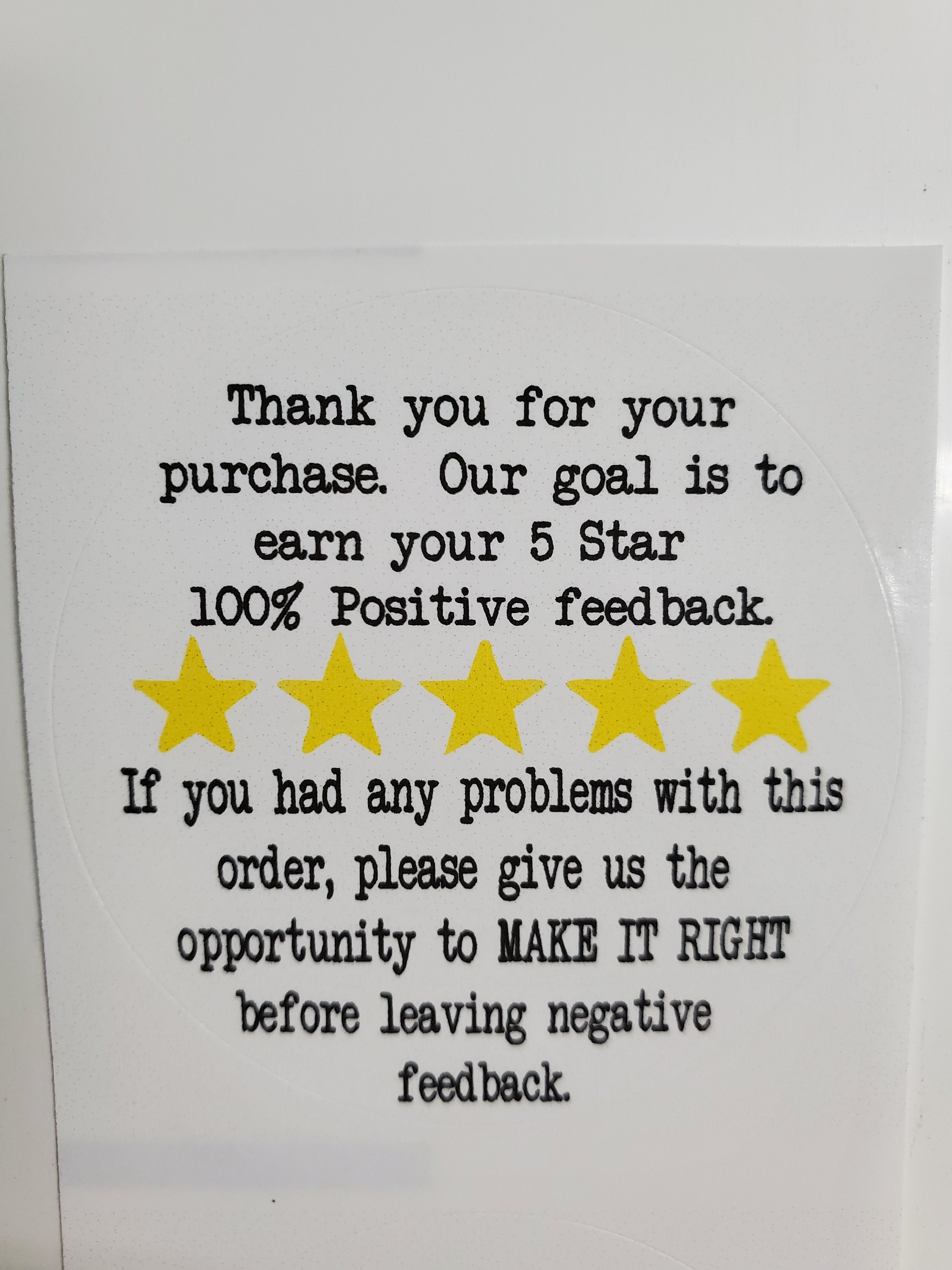 Please Leave Us Positive Feedback 5 Star Feed Back Paper or - Etsy