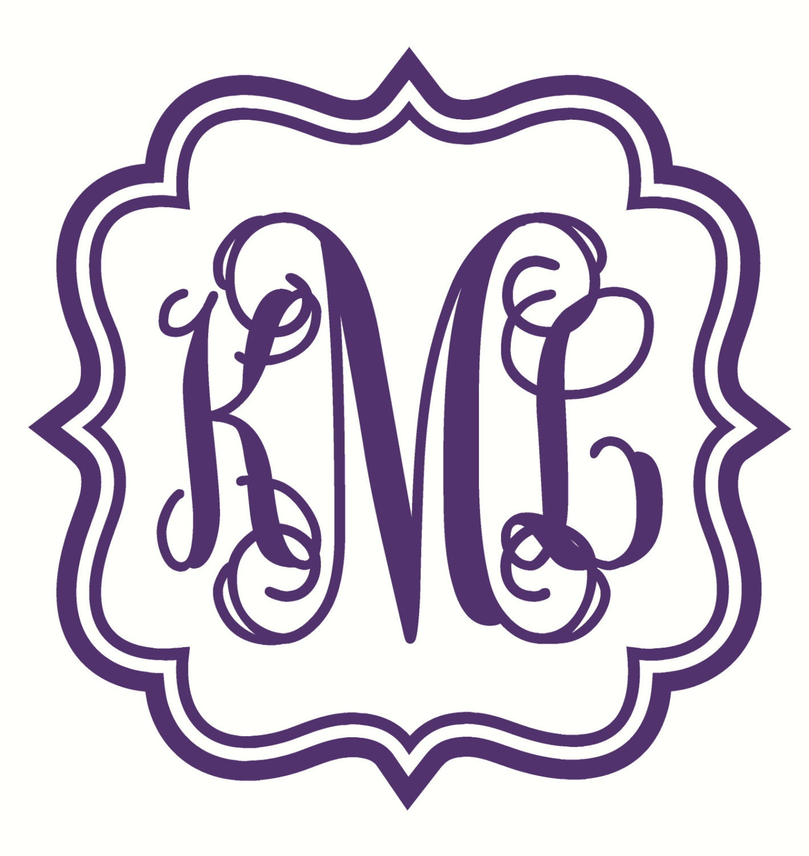 Monogram Car Decal Monogram Car Sticker Monogram Truck - Etsy