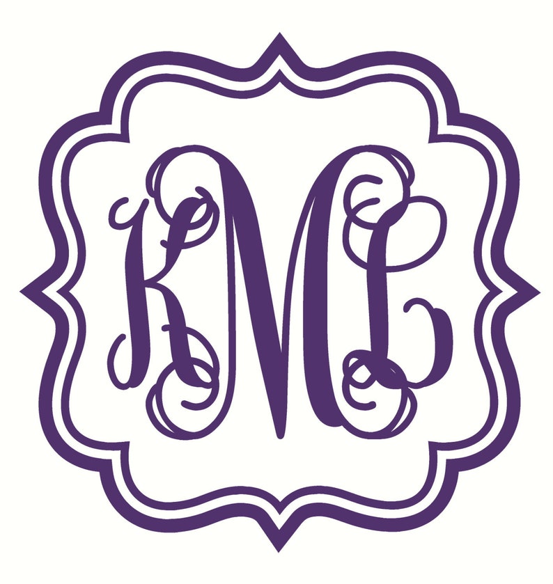 Monogram Car Decal Monogram Car Sticker Monogram Truck - Etsy