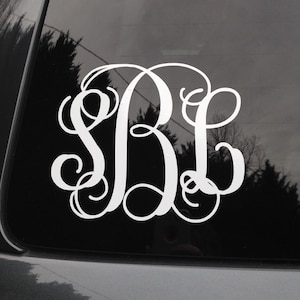 Monogram Car Decal - Monogram Car Sticker - Monogram Truck Decal - Car ...