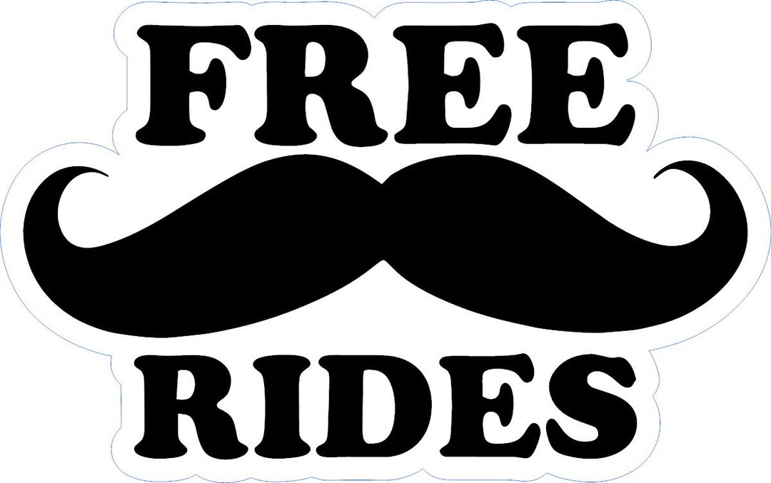 Free Mustache Ride Zero F*&ks Given Decal Vinyl Warning Sign Party ...