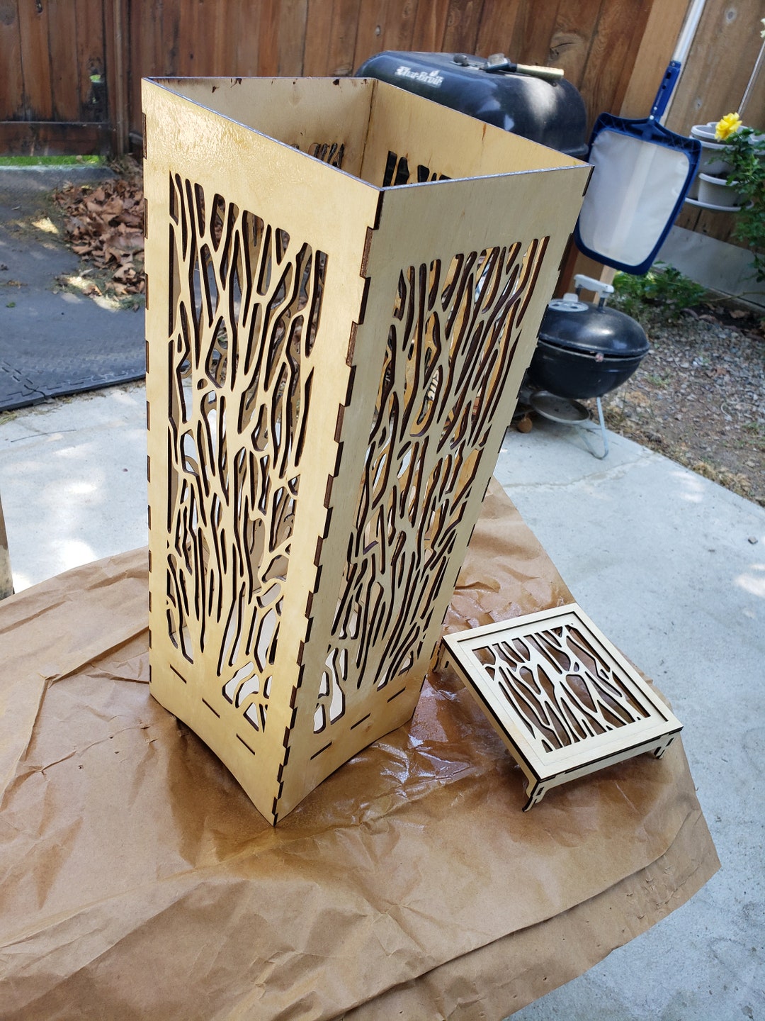 Custom Wood LED Lamp. Gift Bright Multi Color Wood Laser Engraved With ...