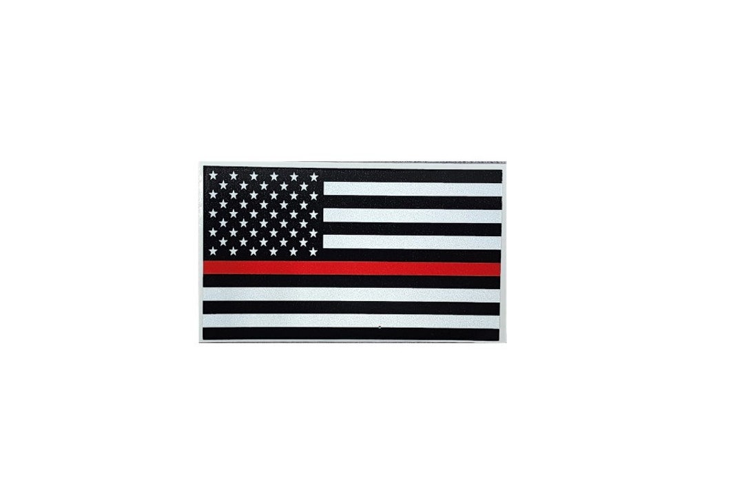 Thin Red Line American Flag Firefighter Reflective Vinyl With Laminate ...