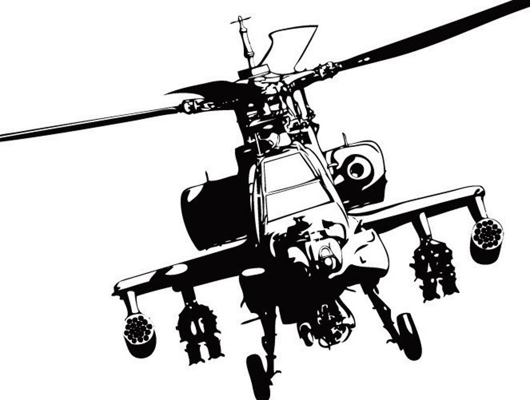 Apache Helicopter Military Decal Sticker Custom Made to Order LARGE - Etsy