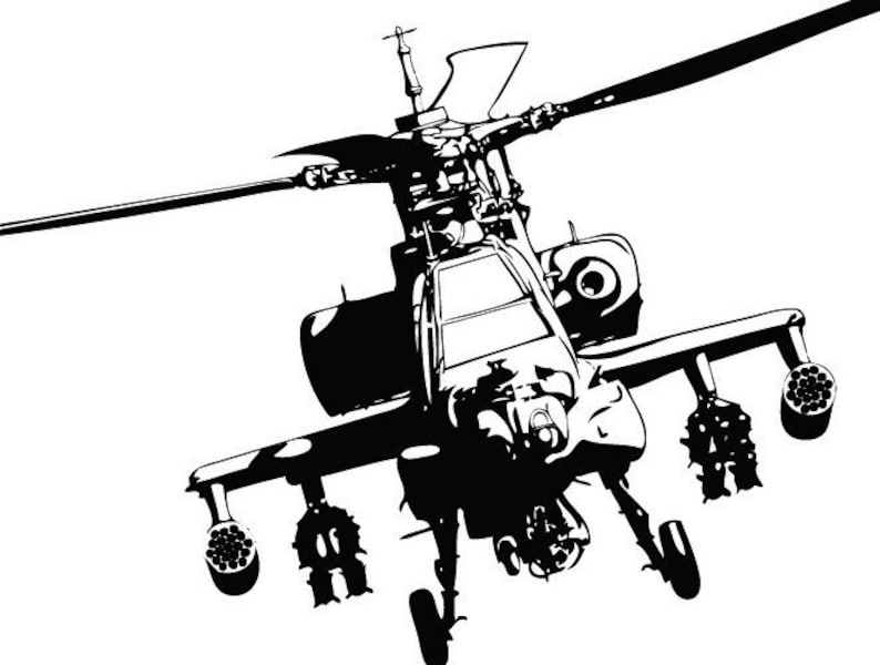 Apache Helicopter Military Decal Sticker Custom Made to Order LARGE - Etsy