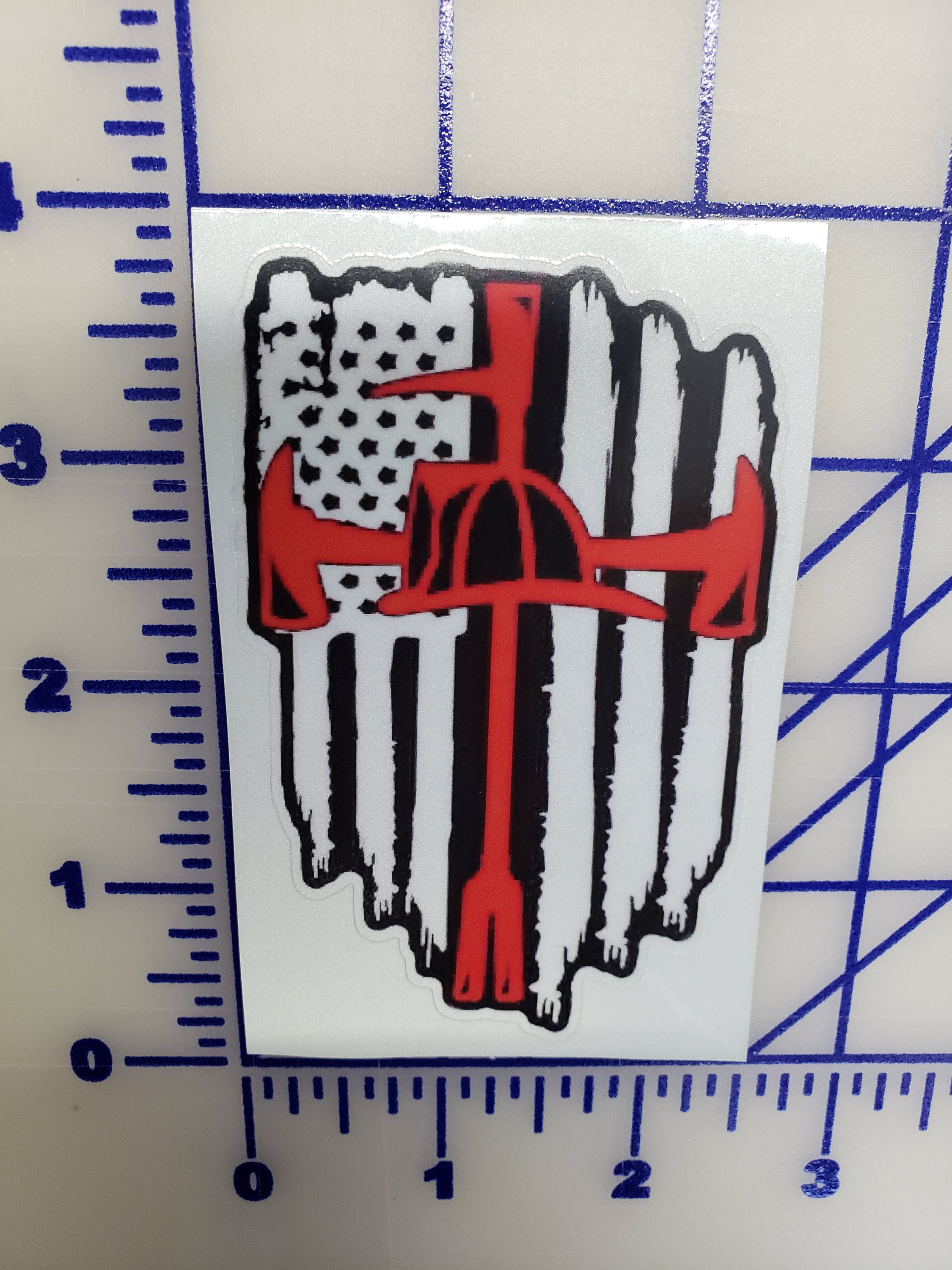 Fire Fighter Thin Red Line Cross Logo Reflective Vinyl Oracle Shine at ...