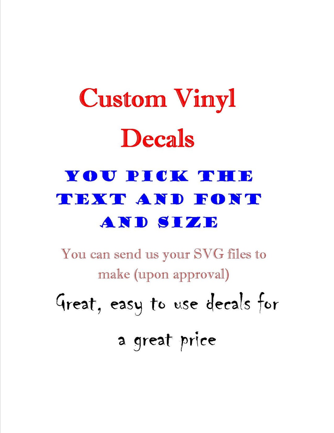 Custom Decal - Custom Vinyl Decal - Create or Design Your Own Decal ...