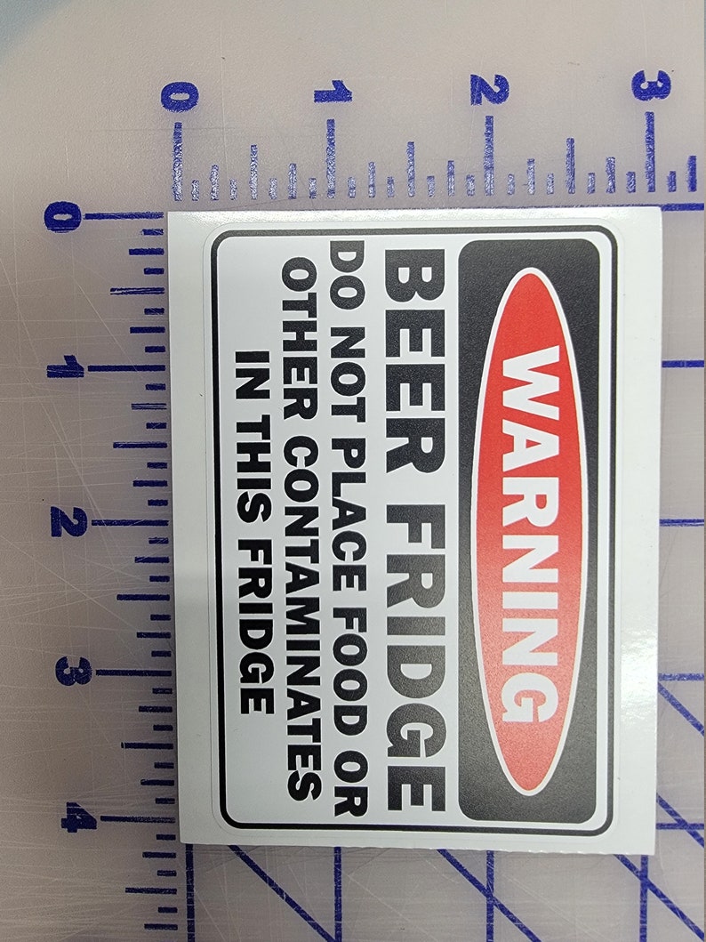 Beer Fridge Only Decal Vinyl Warning Sign Party Sticker 4" - Etsy
