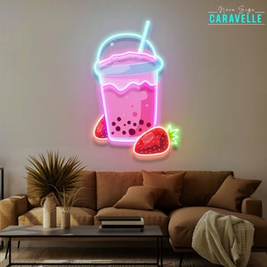 Boba Milk Tea Neon Sign,neon Sign Art, Boba Shop Sign, Bubble Tea Neon ...