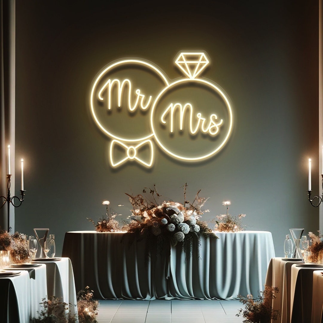 Mr & Mrs Neon Sign Custom Wedding Decor, Wedding Decor, Custom Neon ...