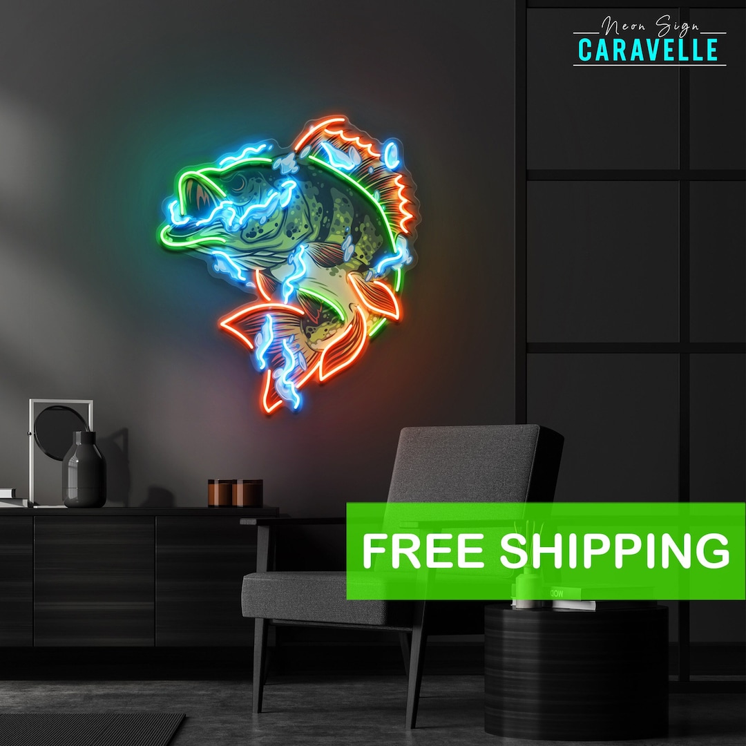 Fish Neon Sign Custom, Neon Sign Art Deco , Neon Sign Custom, Home ...