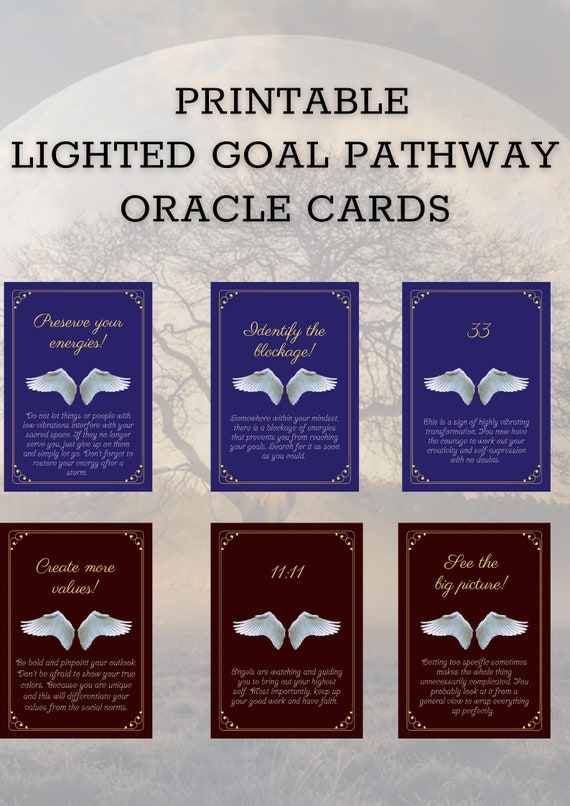 Prints Lighted Goal Pathway Oracle tarot deck set of printable cards ...