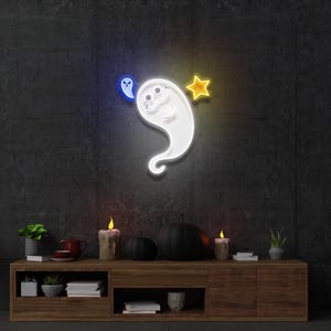 Halloween Decor Indoor Neon Sign, Ghost Neon Sign Halloween Ghost Decor ...