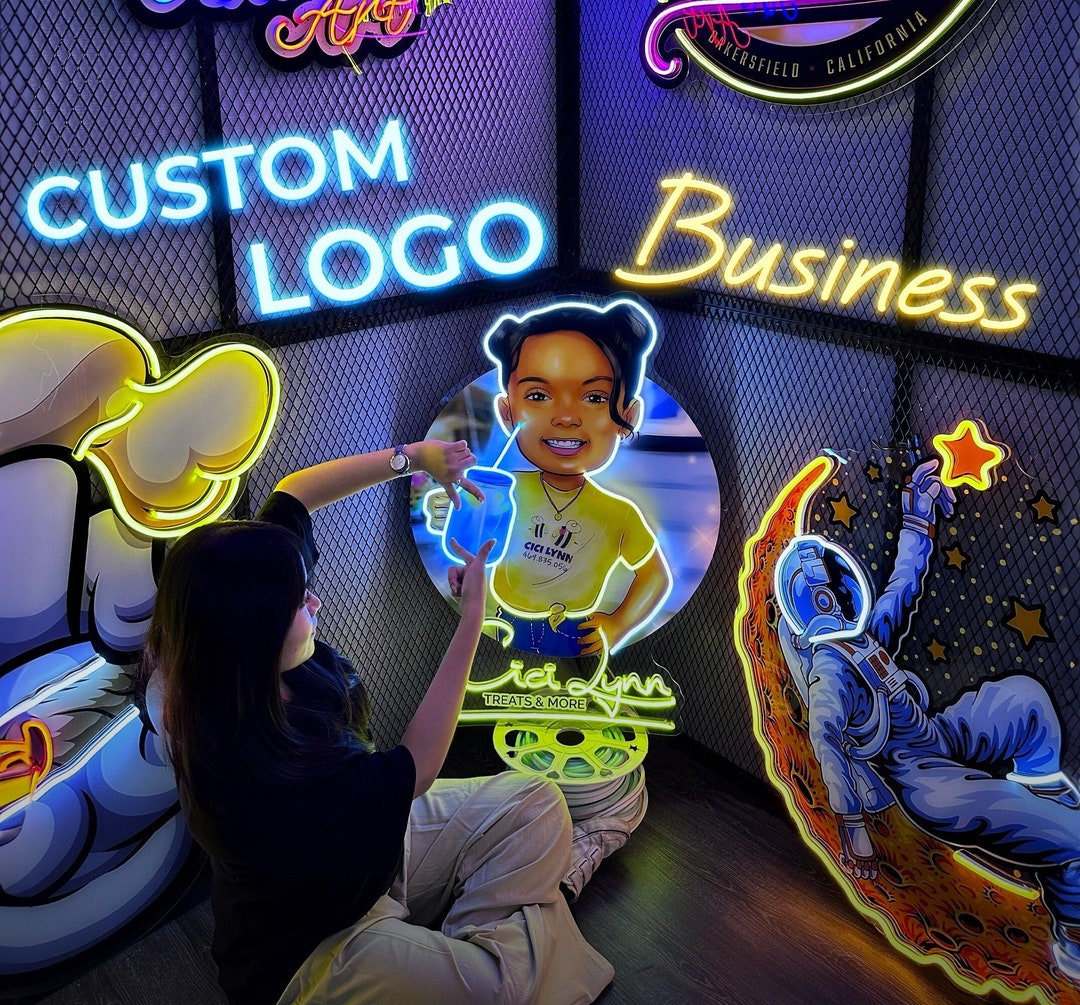 Custom Shop Sign Light, Neon Sign Custom Business Sign Logo, Neon Logo ...