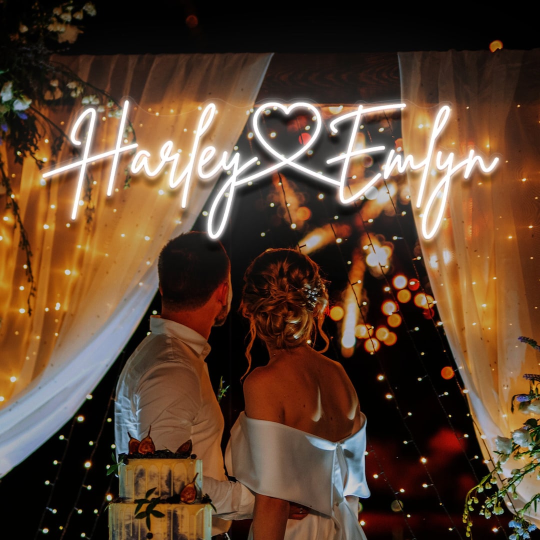 Neon Wedding Sign Wedding Decor, Led Name Sign Custom Wall Decor, Last ...