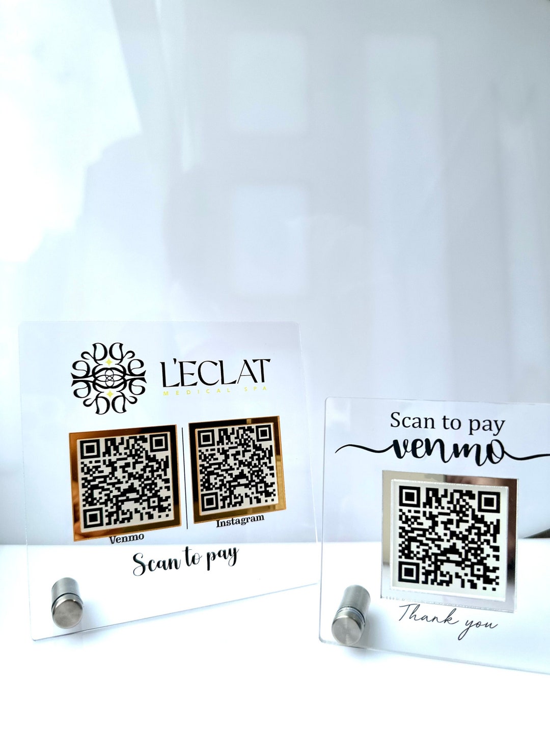 Social Media QR Code Sign, Qr Code Display Sign Acrylic, Custom QR Code ...