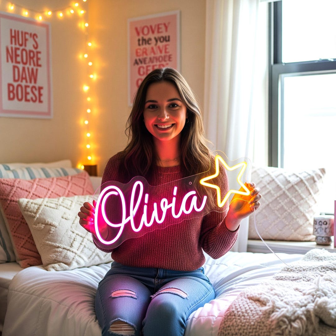 Personalized Neon Name Sign: Custom LED Dorm & Bedroom Decor - Etsy