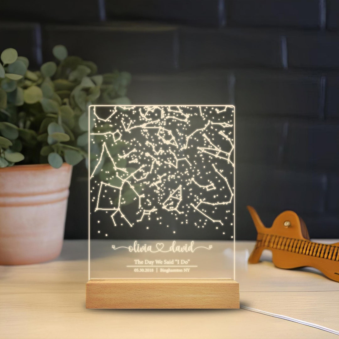 Personalized Constellation Map, Star Map Night Light, Custom Star Map ...