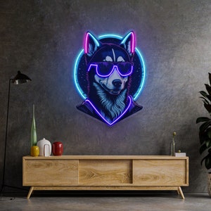 Cool Husky Neon Sign, Custom Neon Sign Logo | Neon Sign | Aesthetic ...