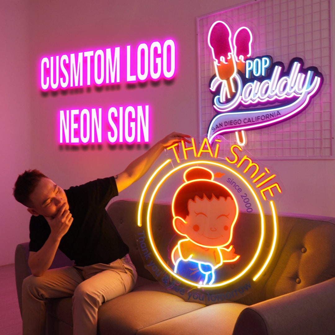 Custom Neon Logo Sign: Business & Wall Decor - Etsy