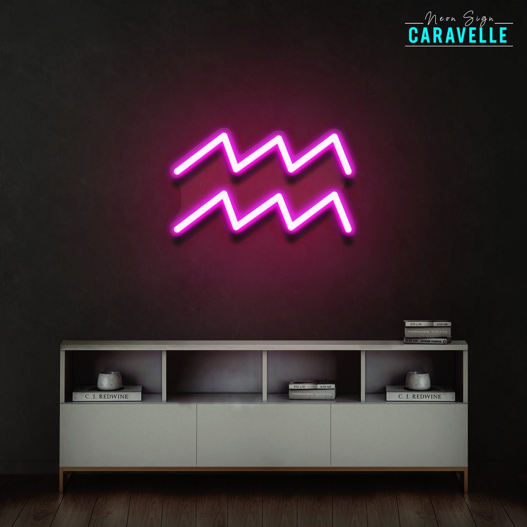 Aquarius Neon Sign: Zodiac Bedroom Decor - Etsy